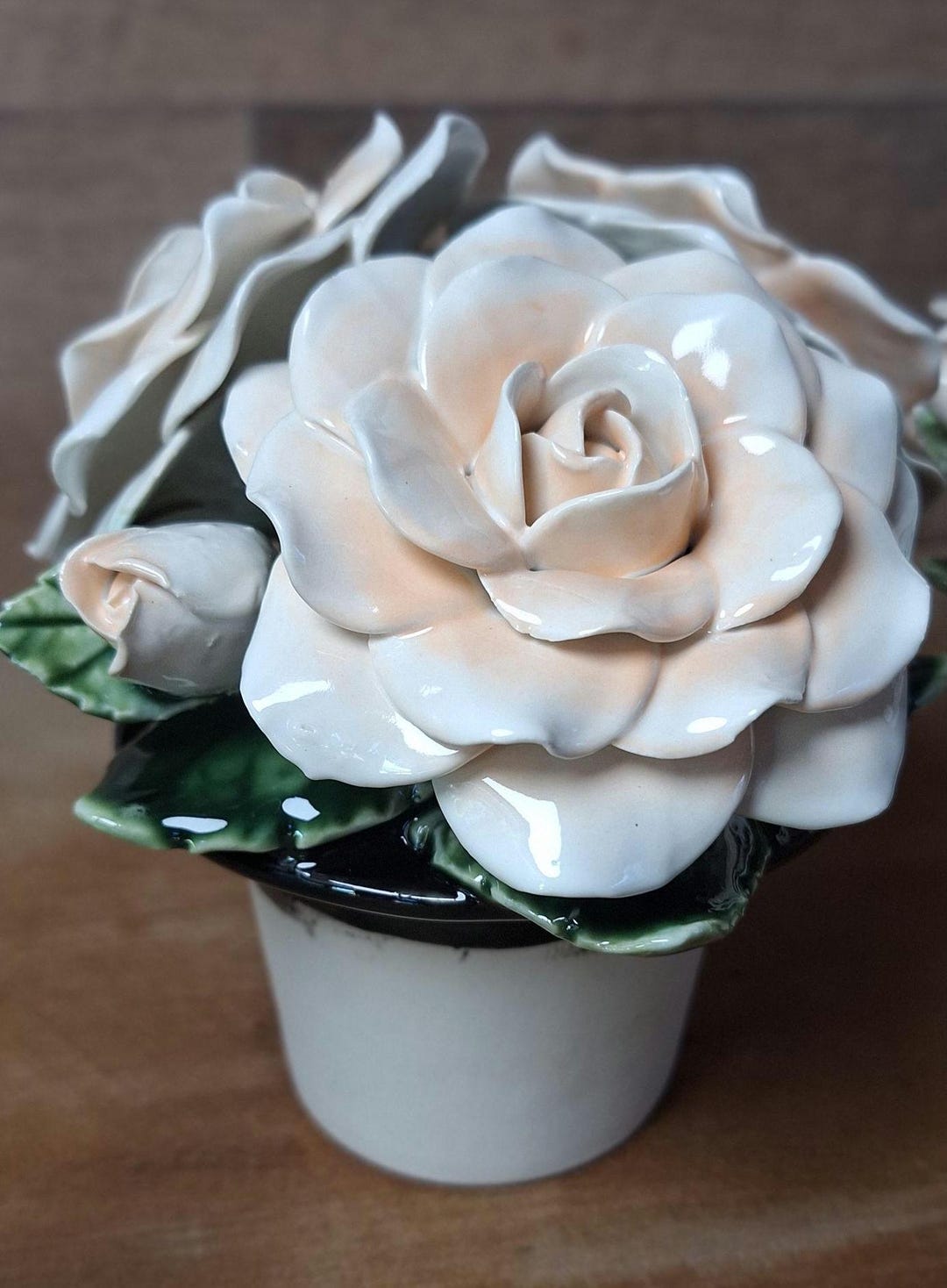 Ceramic Rose Bouquet Vase Receptacle Insert (pre-order), Artificial ...