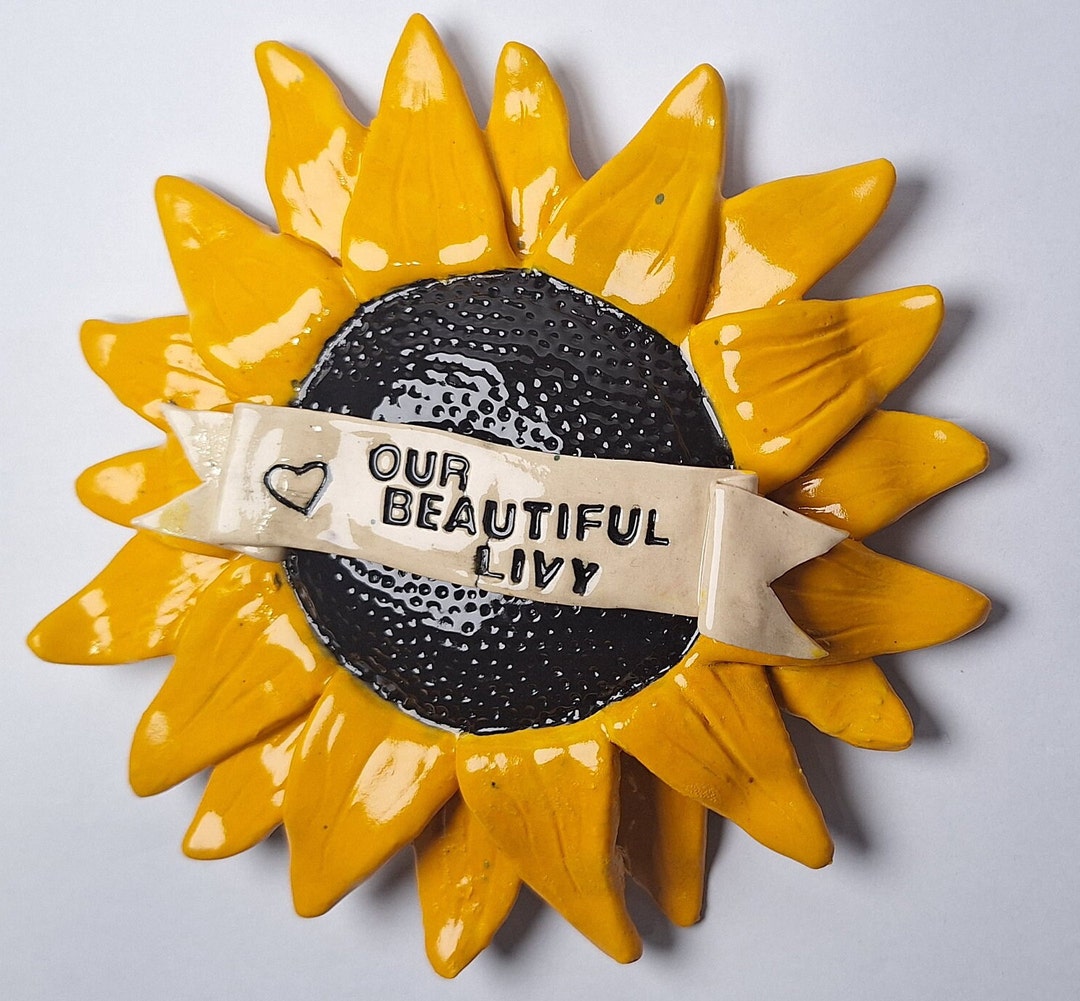 Custom Ceramic Sunflower Plaque | Memorial Tribute | Perfect for ...