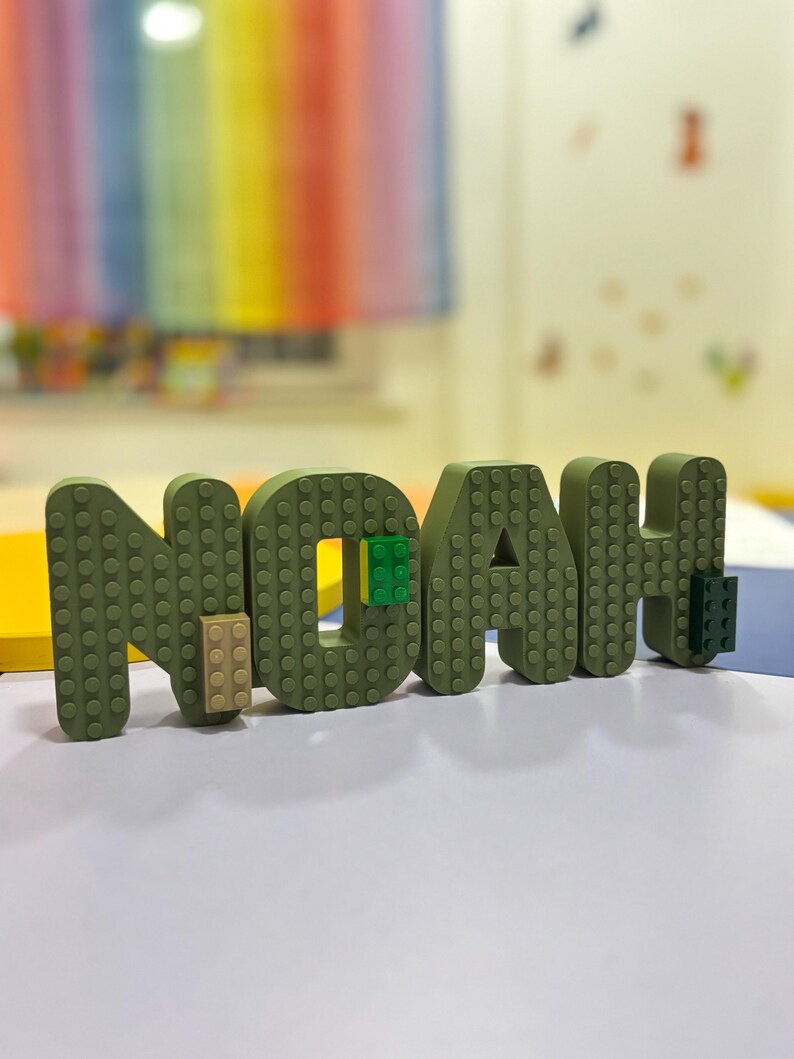 Personalized 3D Printed Brick Name Sign | Kids Room Decor - Etsy