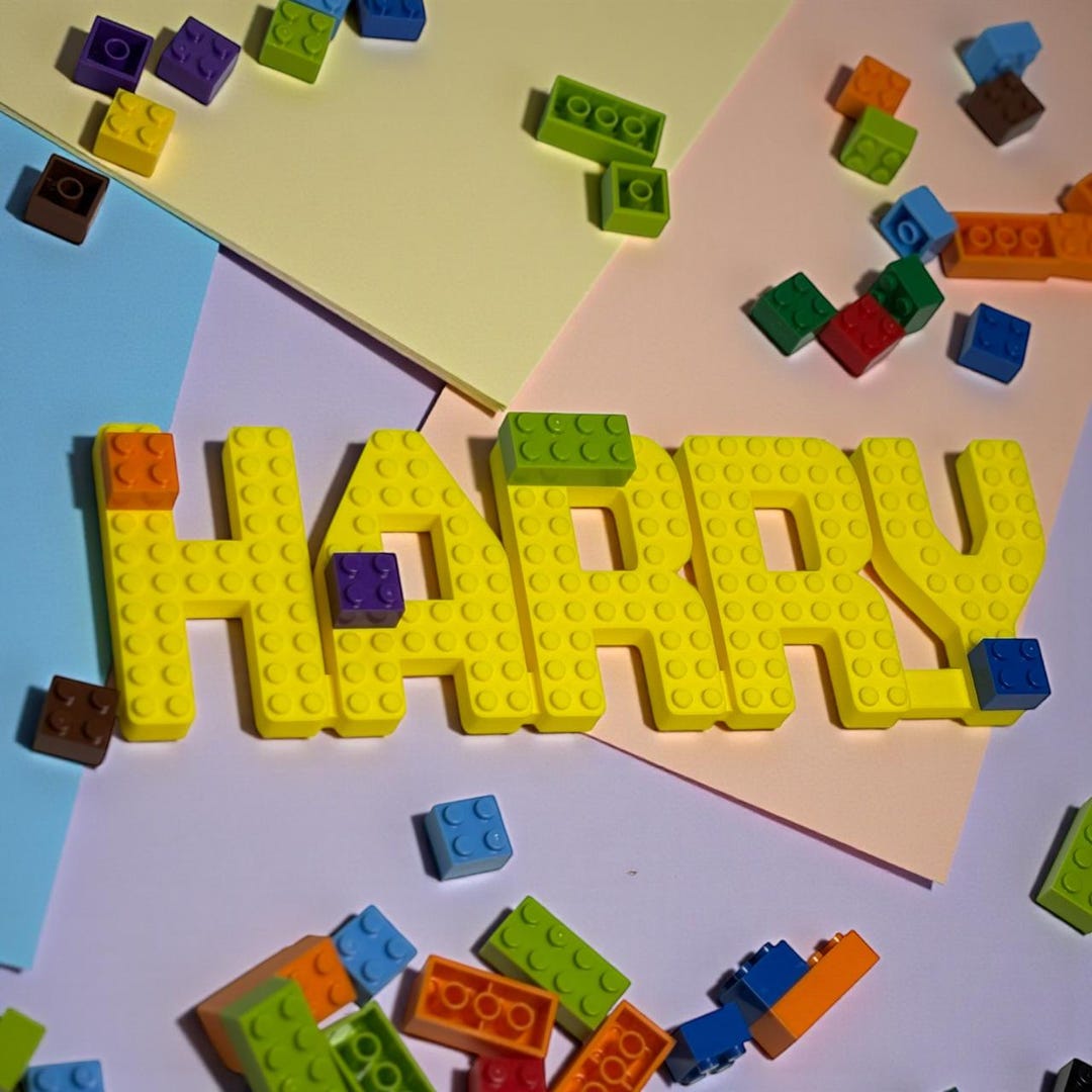 Lego Compatible Name Sign, Bright Brick Letters for Kids Room Decor ...