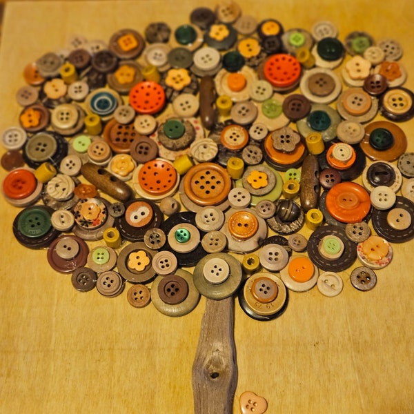 Button Tree Canvas - Etsy