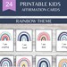 Affirmation Cards Kids Printable Black and White Rainbow - Etsy