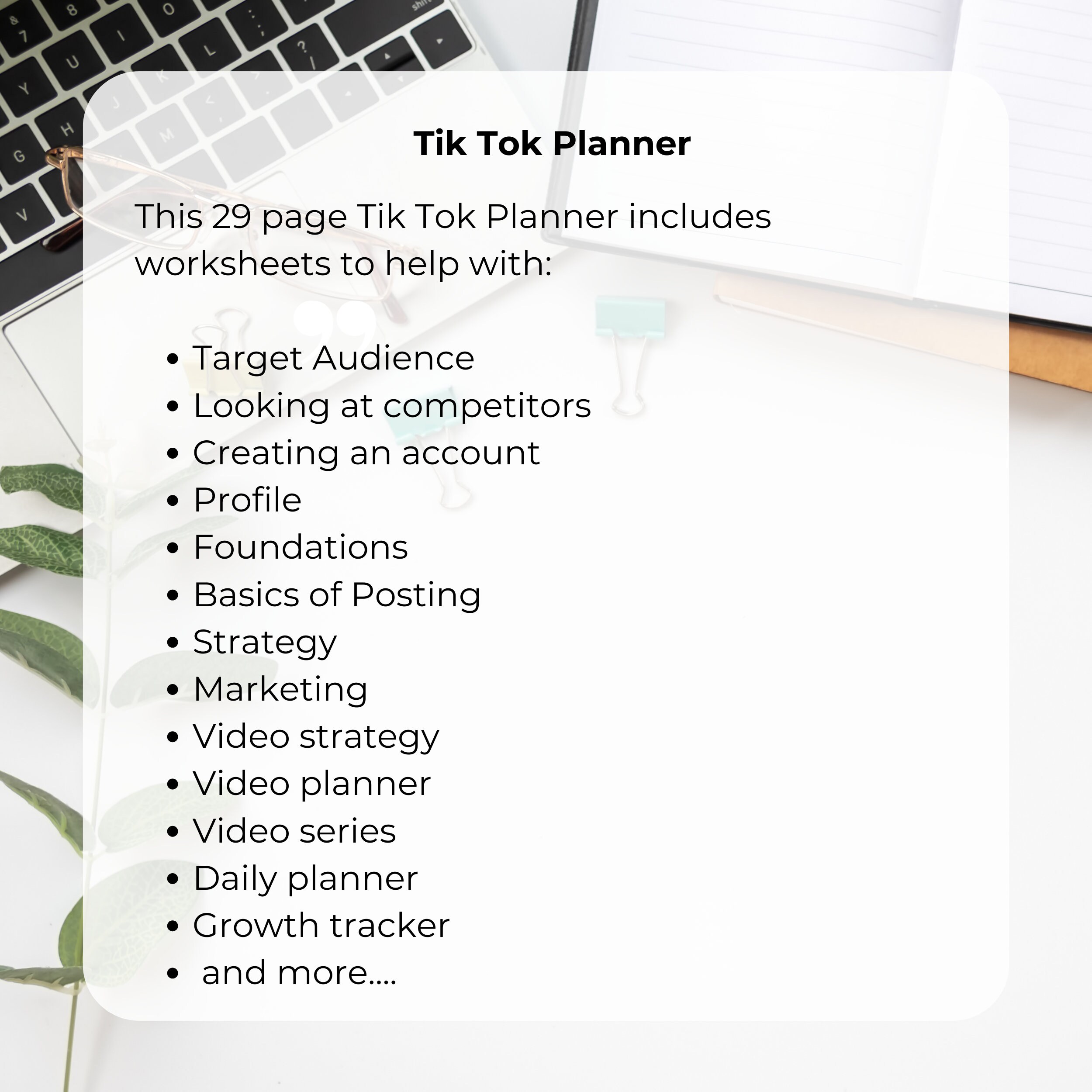 Tik Tok Social Media Planner With Master Resell Rights (MRR) and ...