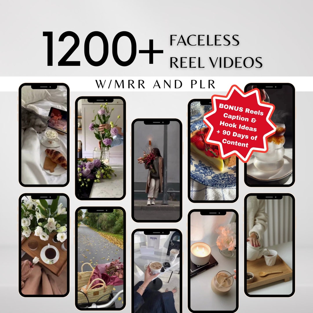1200+ Luxury Faceless Aesthetic Videos Reels Done for You Master Resell ...