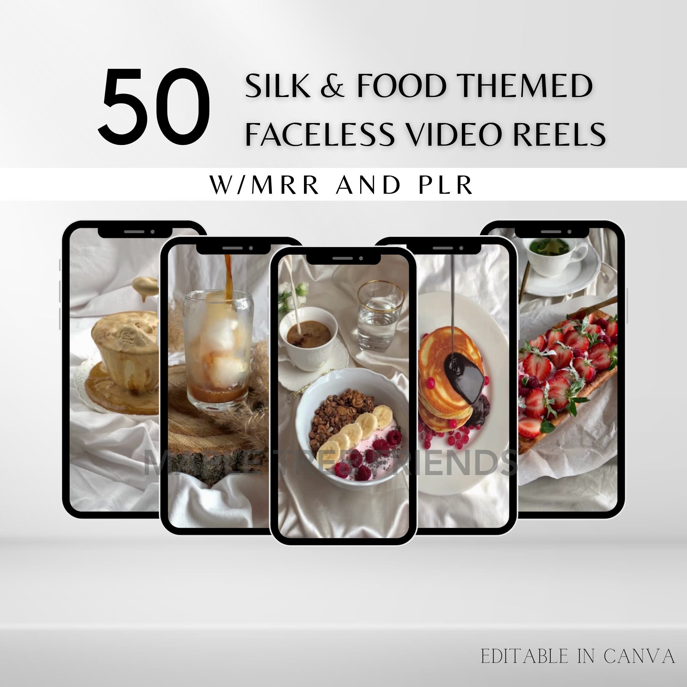 50 Silk & Food Themed Faceless Reel Story Videos Master Resell Rights ...