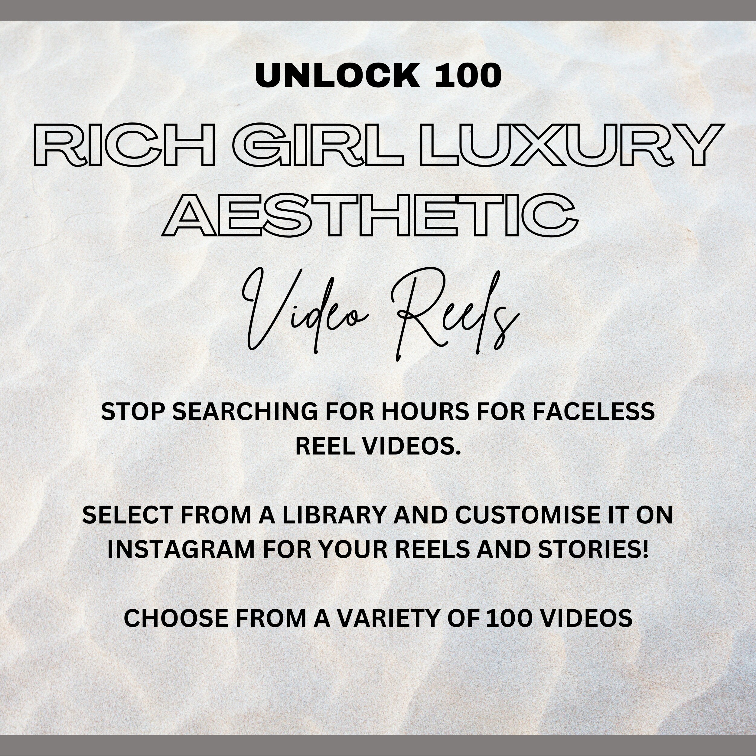 100 Rich Girl Luxury Faceless Reel Story Videos Master Resell Rights ...