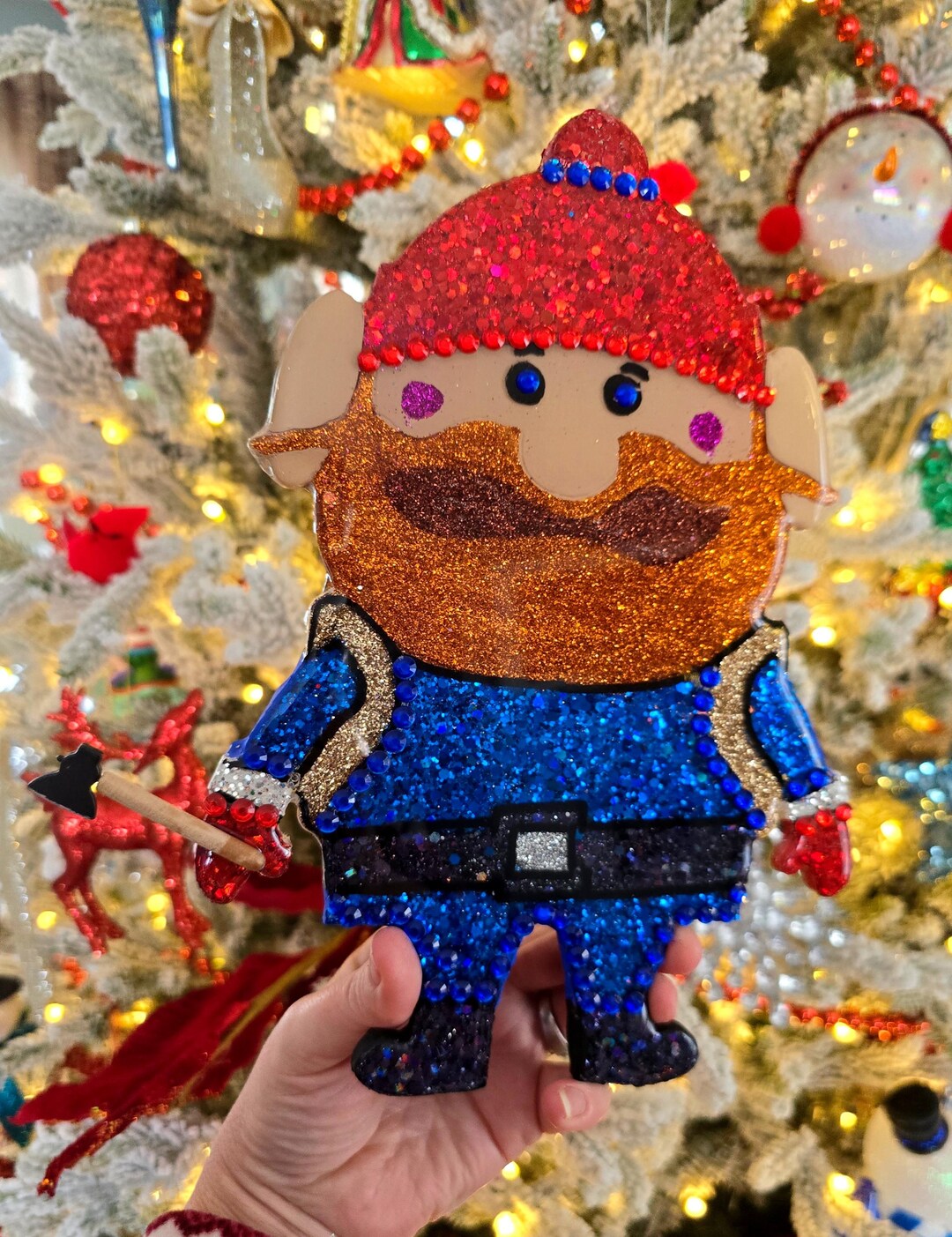 Yukon Cornelius Wall Art With Glitters, Gems and Ax With Epoxy Resin ...