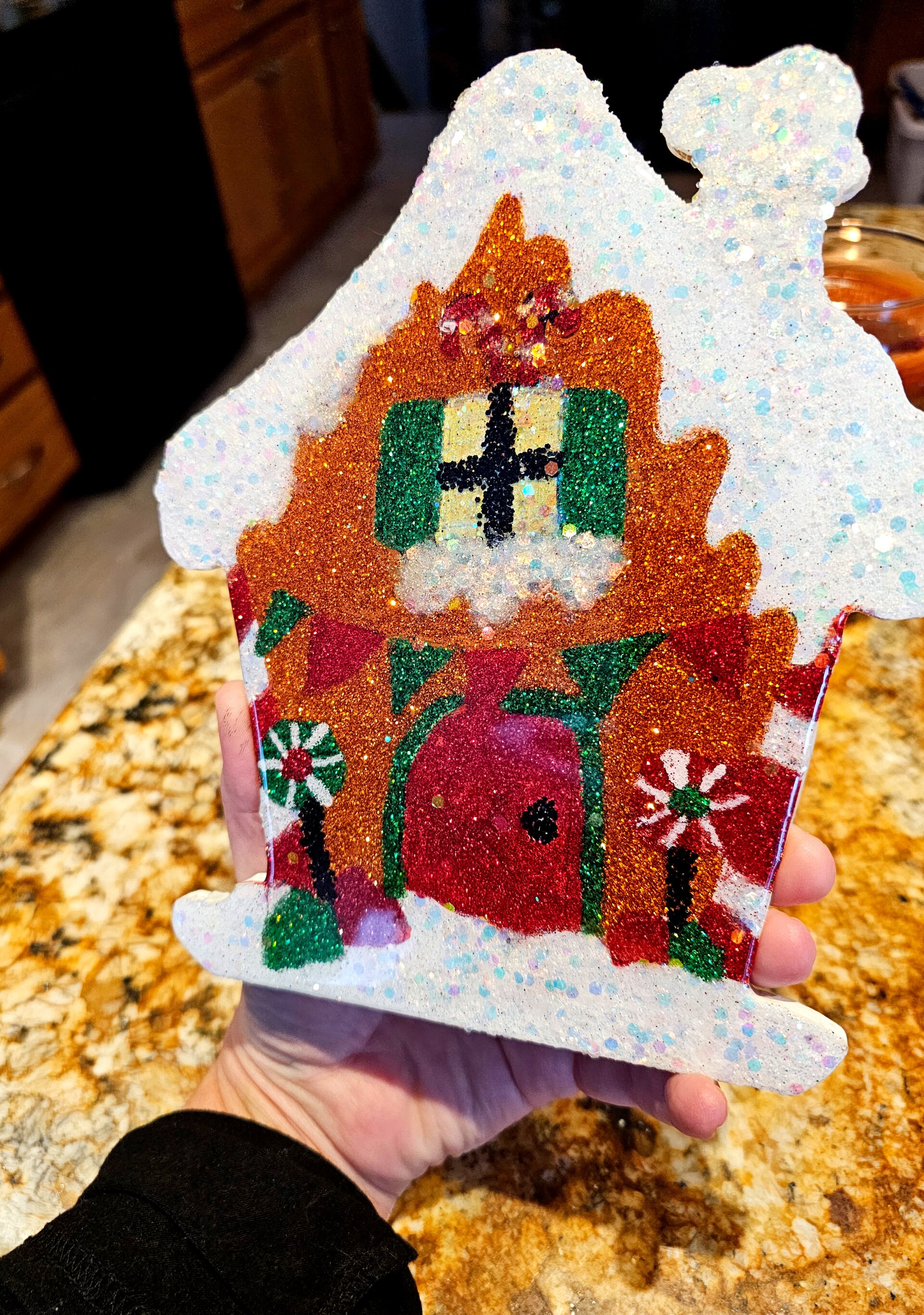 Sparkly Gingerbread Wall Art With Epoxy Resin Finish Wall Art ...