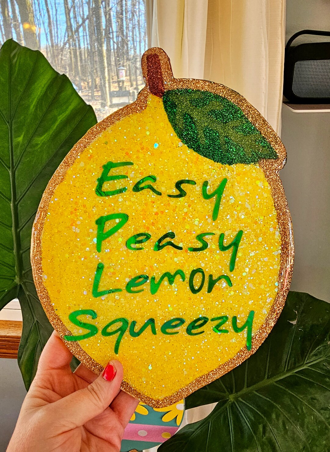Easy Peasy Lemon Squeezing Glittery Lemon Wall Art With Epoxy Resin ...