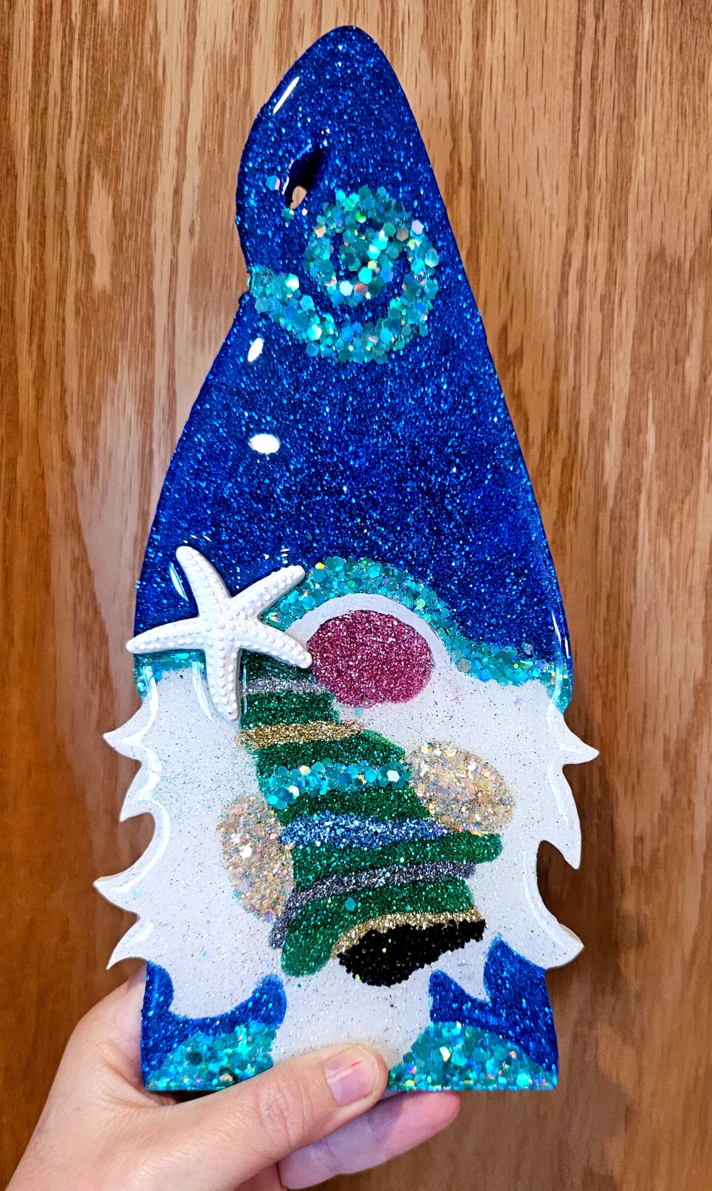 Glittery Knome Art With Epoxy Resin Finish and Starfish Knome - Etsy
