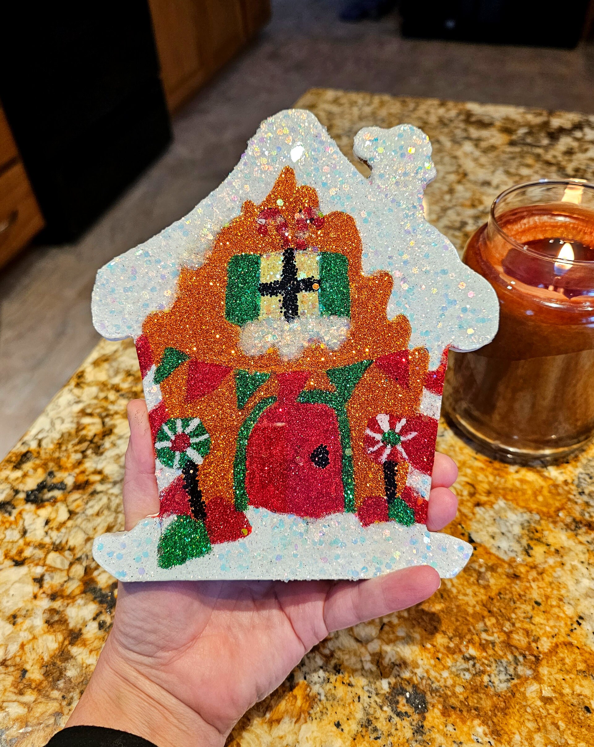 Sparkly Gingerbread Wall Art With Epoxy Resin Finish Wall Art ...