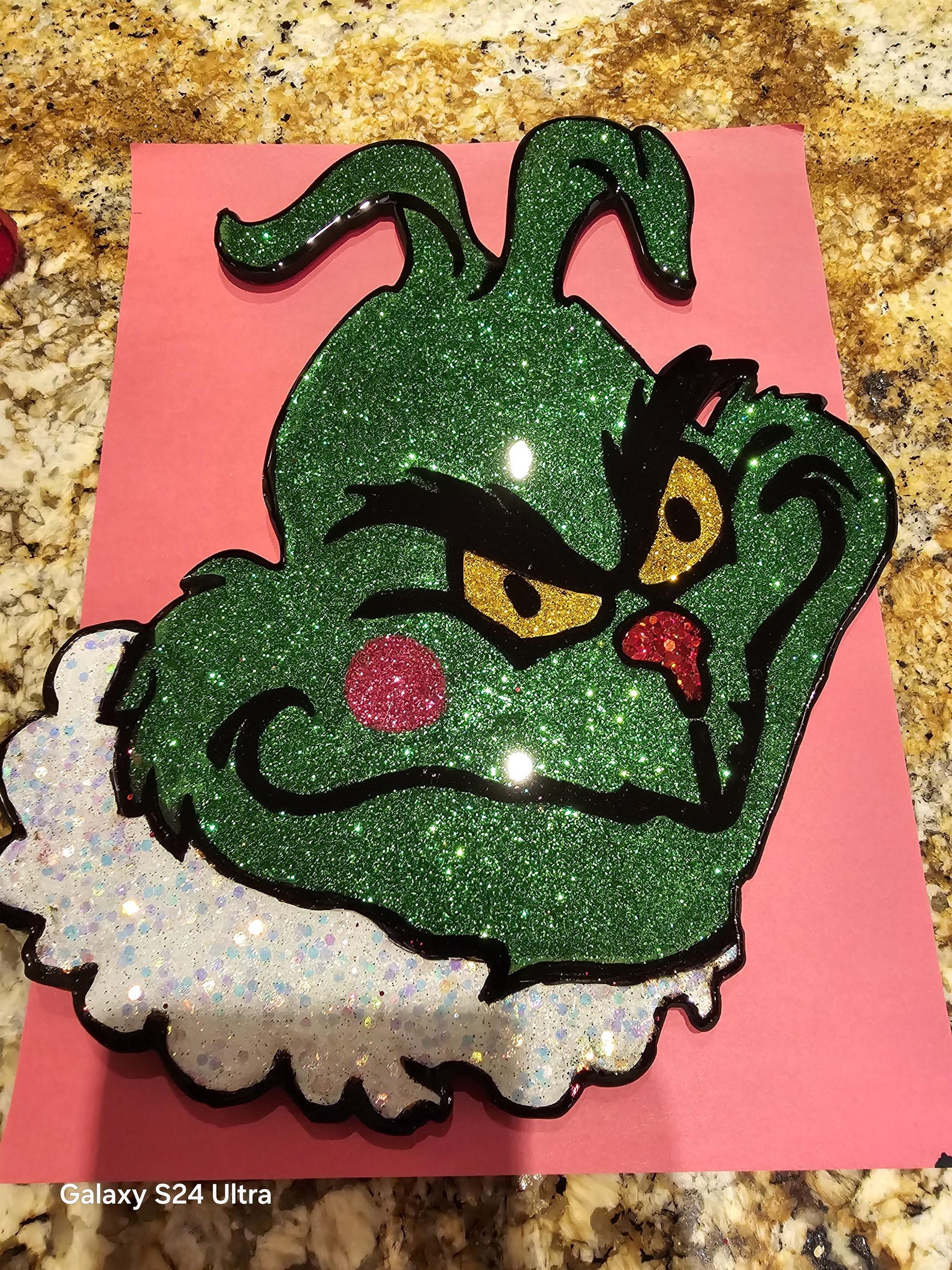 Glittery Grinch Wall Art With Epoxy Resin Finish, Grinch Gifts, Grinch ...
