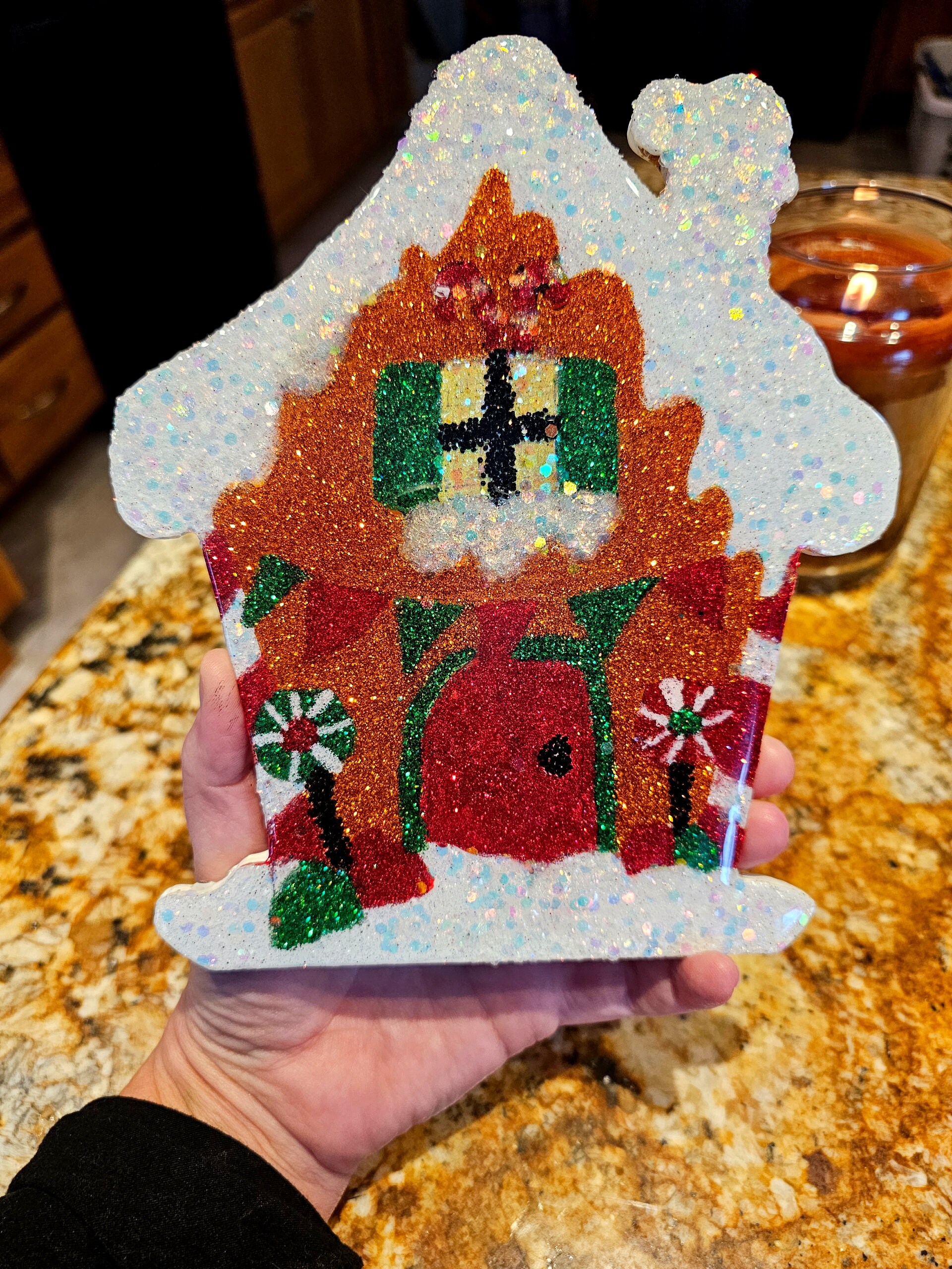 Sparkly Gingerbread Wall Art With Epoxy Resin Finish Wall Art ...