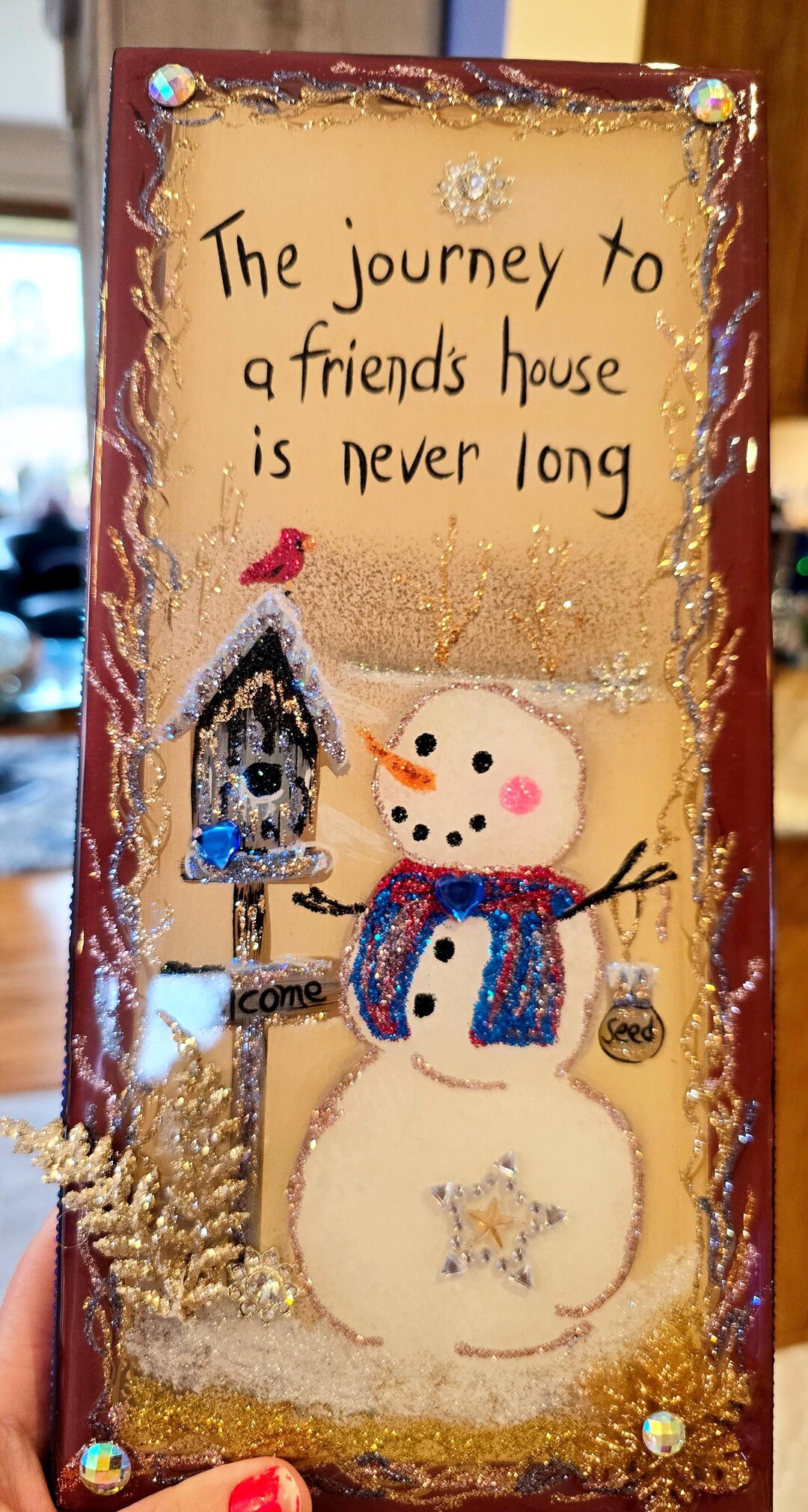 Snowman Wall Art With Glitters, Embellishments, Rhinestones and Epoxy ...