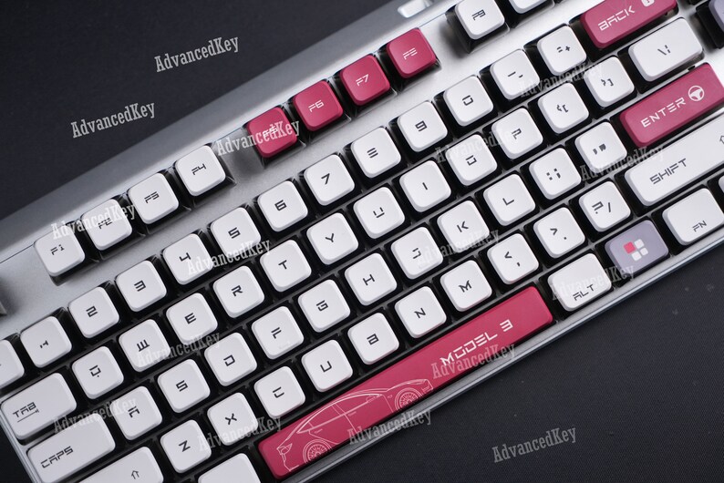 Tesla Model 3 Themed Keycap Set 124 PBT Dye Sublimation Key Caps Set ...