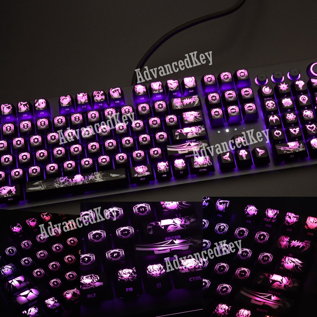 Skin-touch Plus Honkai Impact 3rd Waifu Backlit Keycap Set 104 PC Made ...