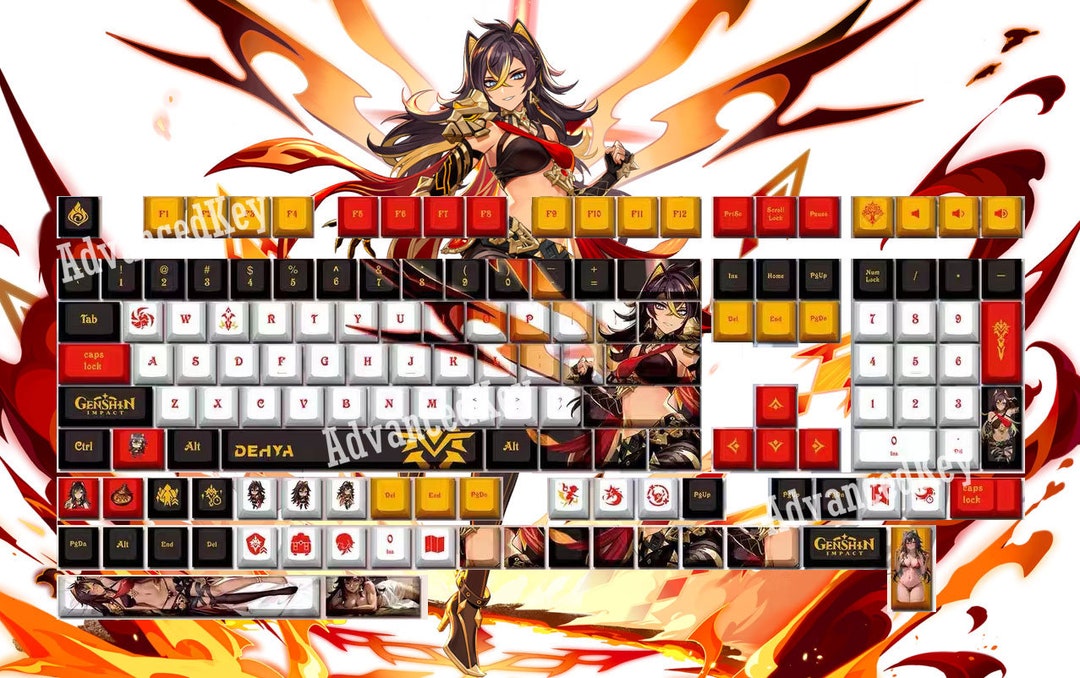 Genshin Impact Dehya Keycap Set 147 PBT Dye Sublimation Key Caps for ...