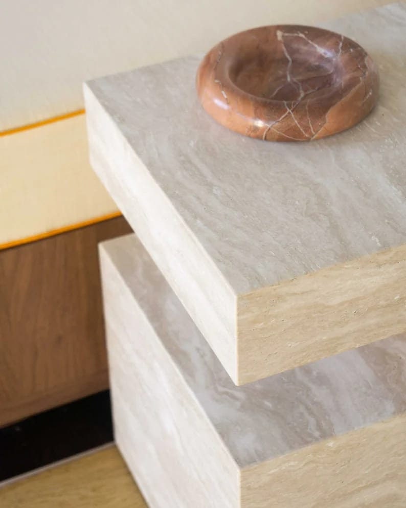 Travertine Coffee & End Table, Travertine Bed Side Table, Corner Table ...