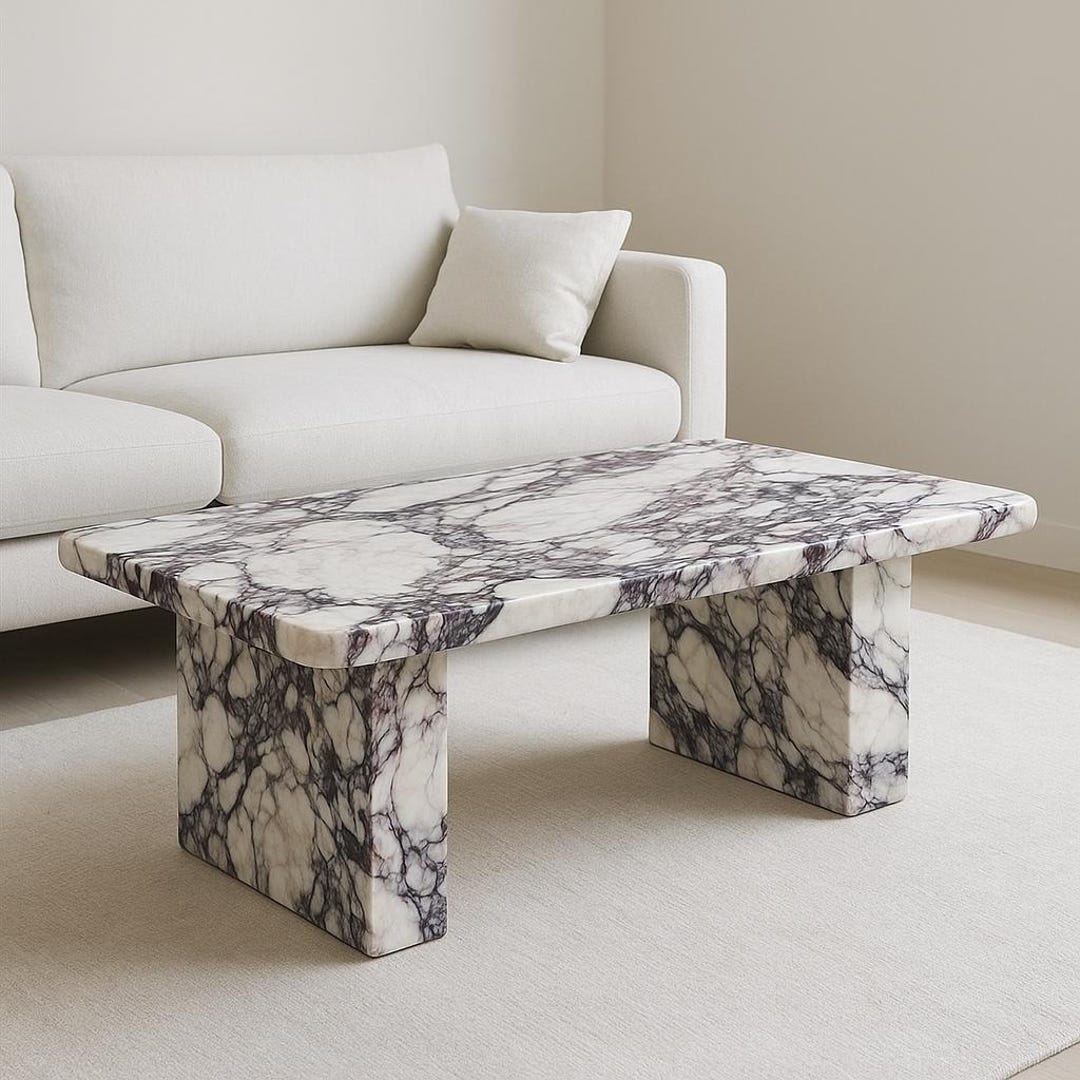 Handmade Calacatta Viola Marble Coffee Table: Custom Size - Etsy