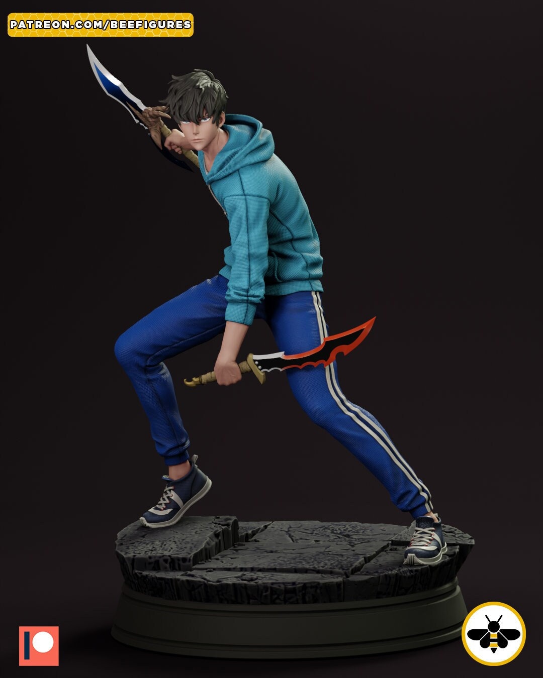 Solo Leveling - Sung Jin Woo - 8K 3D Figure - Unpainted Model by Bee ...