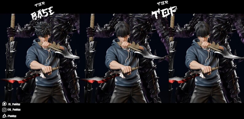 Solo Leveling - Sung Jin Woo and Igris - 8K 3D Figure-unpainted Model ...