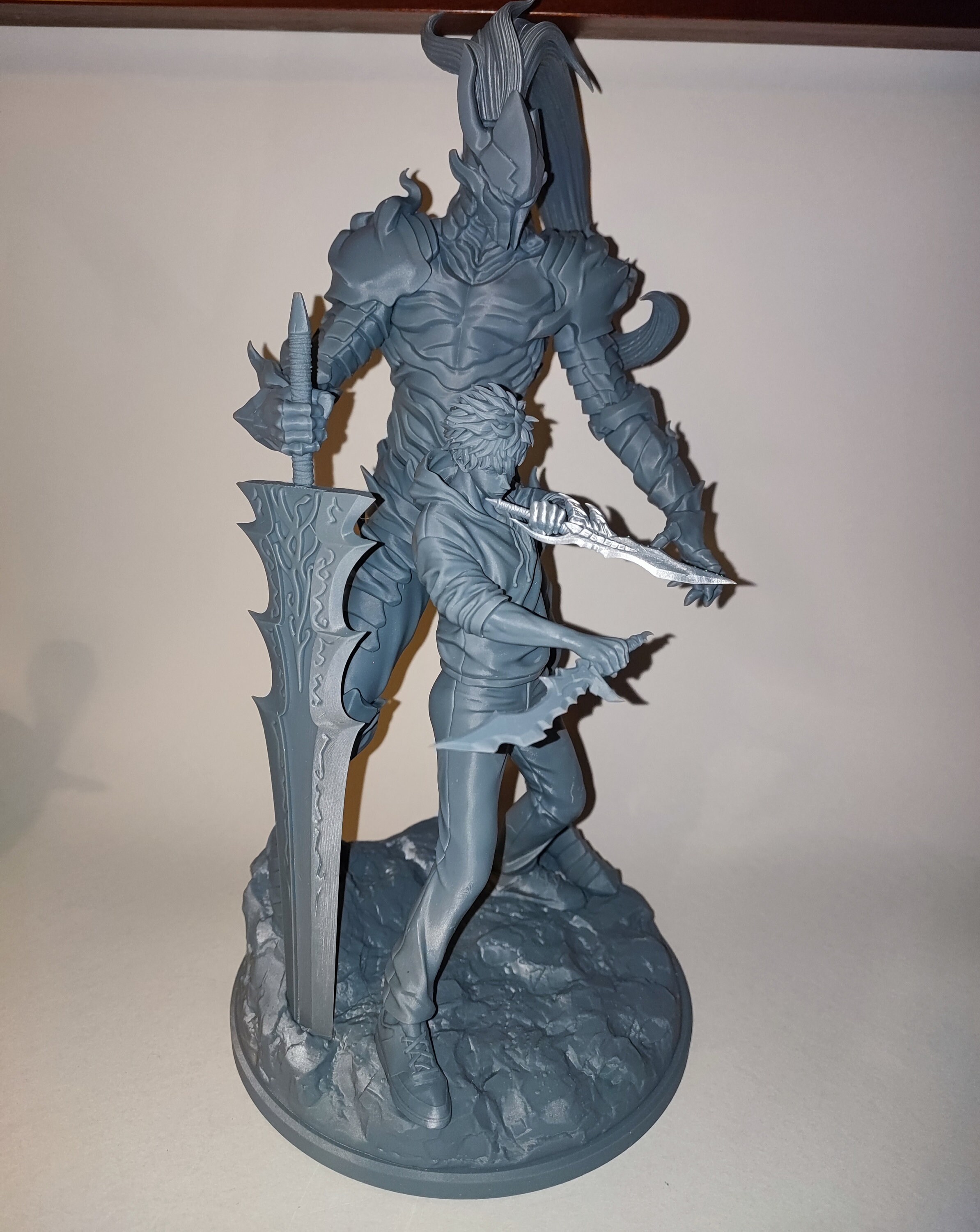 Solo Leveling Sung Jin Woo and Igris 8K 3D Figure-unpainted Model by Il ...