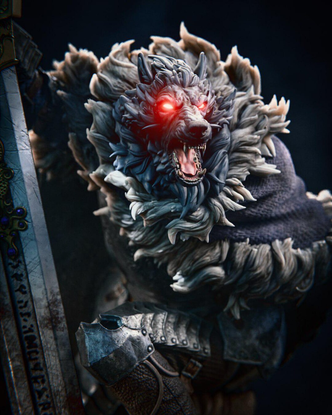 Blaidd the Half-wolf Elden Ring - 8K 3D Figure-unpainted Model by Ca3d ...