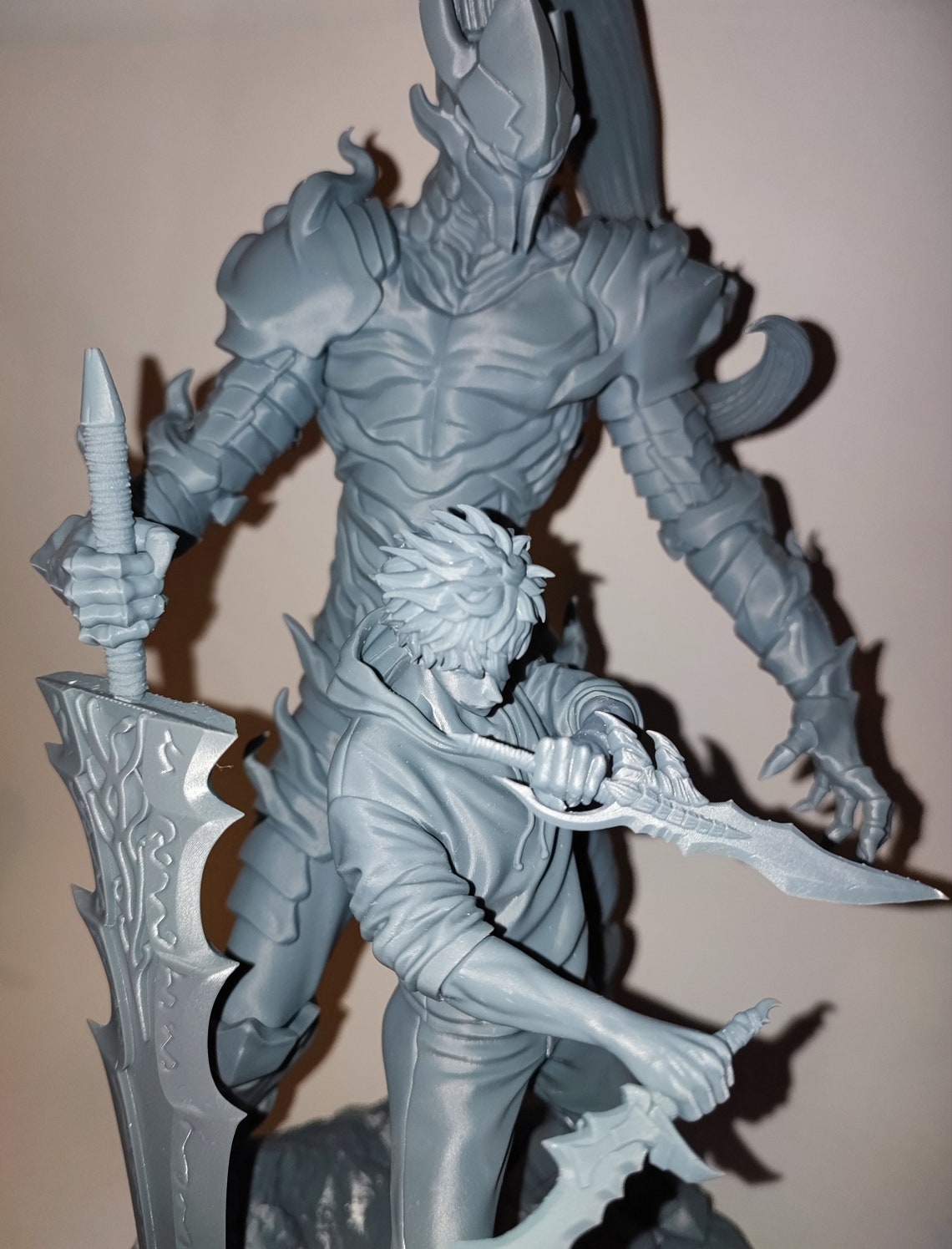 Solo Leveling Sung Jin Woo and Igris 8K 3D Figure-unpainted Model by Il ...