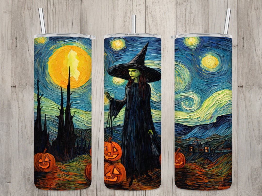 Starry Night Witch Tumbler - Etsy