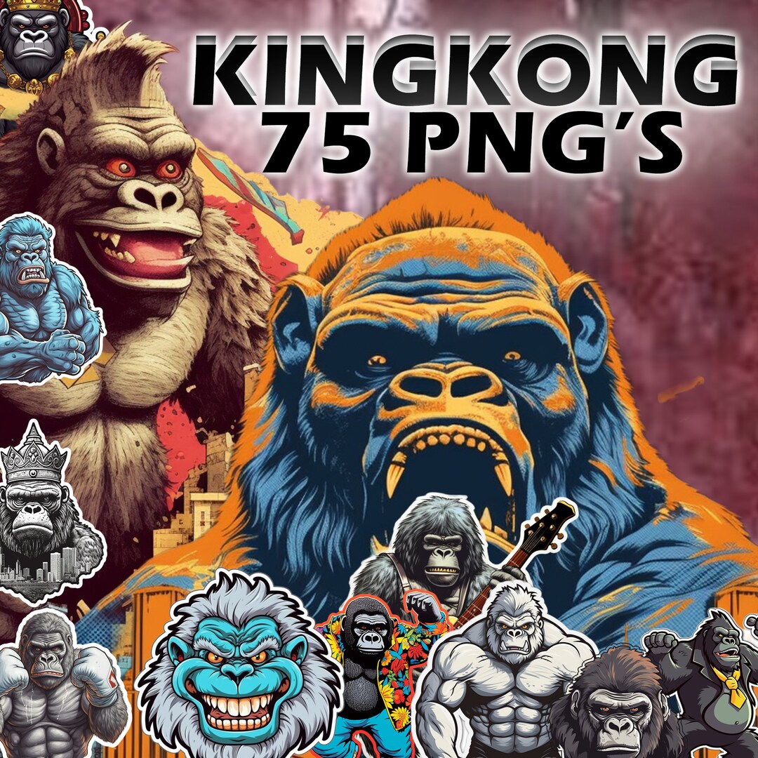 King Kong Digital Stickers Digital Download SVG Printable - Etsy