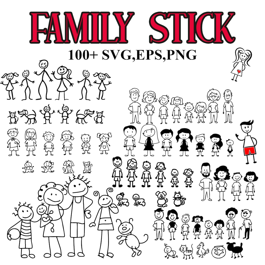 Stick Family Svg Bundle, Stick Family Cut Files, Stick Family Clipart ...