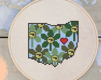 Ohio State Outline Cross Stitch Pattern - Etsy
