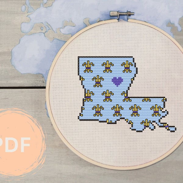 Fleur De Lis Cross Stitch Design - Etsy
