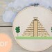 Mexico Cros-stitch Pattern, Chichen Itza X-stitch, Pyramid Counted ...