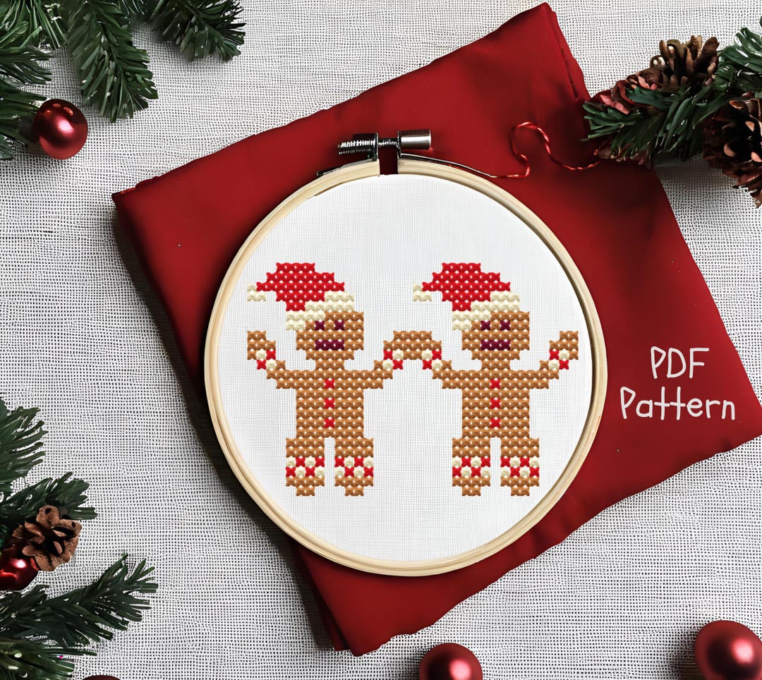 Christmas Cookie Cross Stitch Pattern, Gingerbread Counted Cross Stitch ...