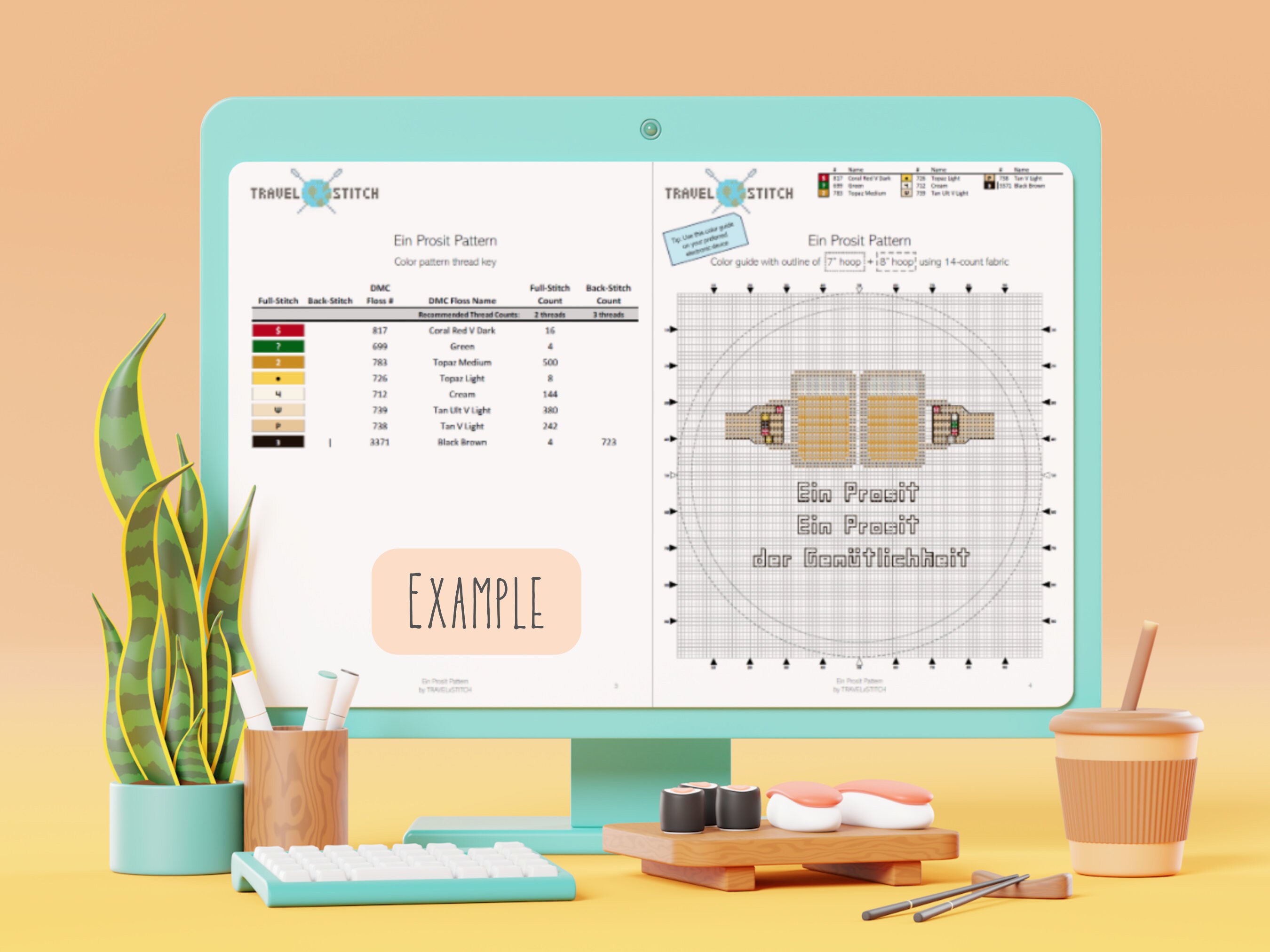 Oktoberfest Cross-stitch Pattern | Instant PDF Download | Use 14-ct ...