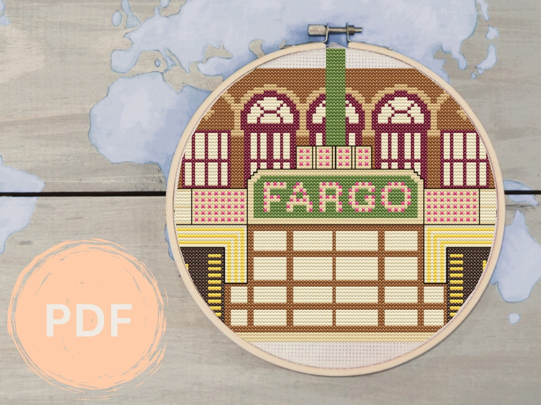 Fargo Marquee Cross-stitch Pattern - Vibrant Colors - Digital Download ...