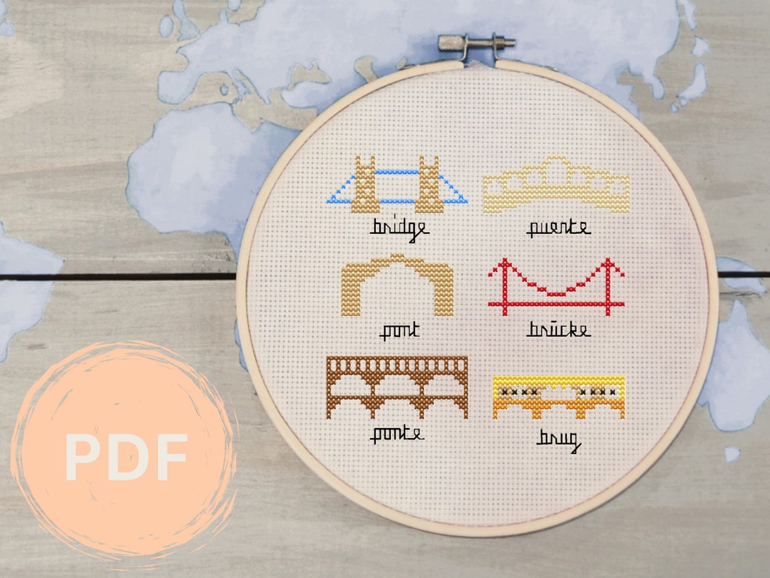 Bridge Cross Stitch Pattern, Instant PDF Download, Counted Cross Stitch ...