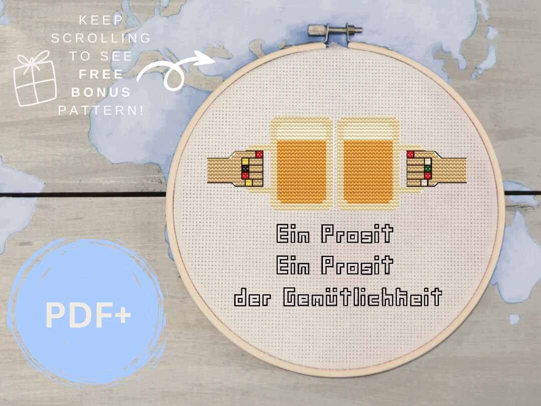 Oktoberfest Cross-stitch Pattern | Instant PDF Download | Use 14-ct ...