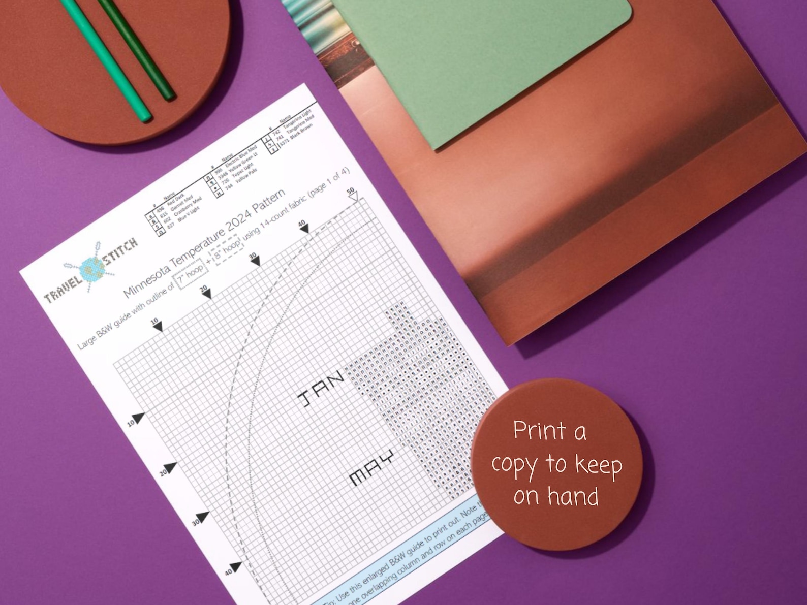 Minnesota Cross Stitch Pattern, Minnesota Temperature Tracker Cross ...