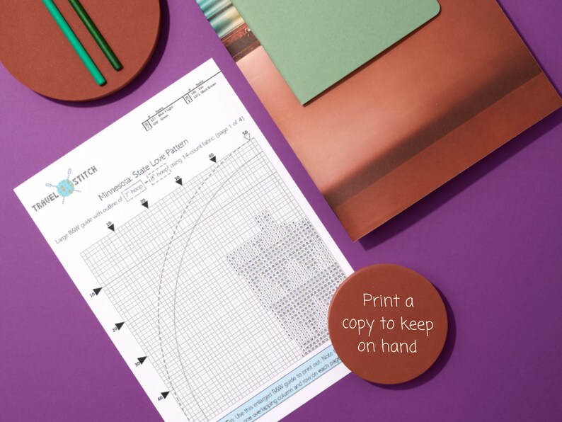 Downloadable PDF Cross-stitch Pattern of Minnesota Using 14-count ...