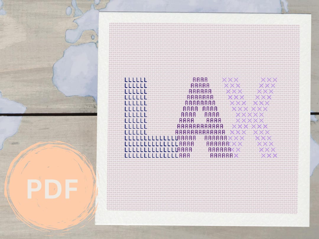 LAX Cross Stitch Pattern, Airport Cross Stitch, Los Angeles Cross ...