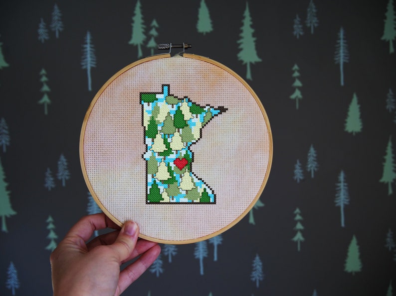 Downloadable PDF Cross-stitch Pattern of Minnesota Using - Etsy