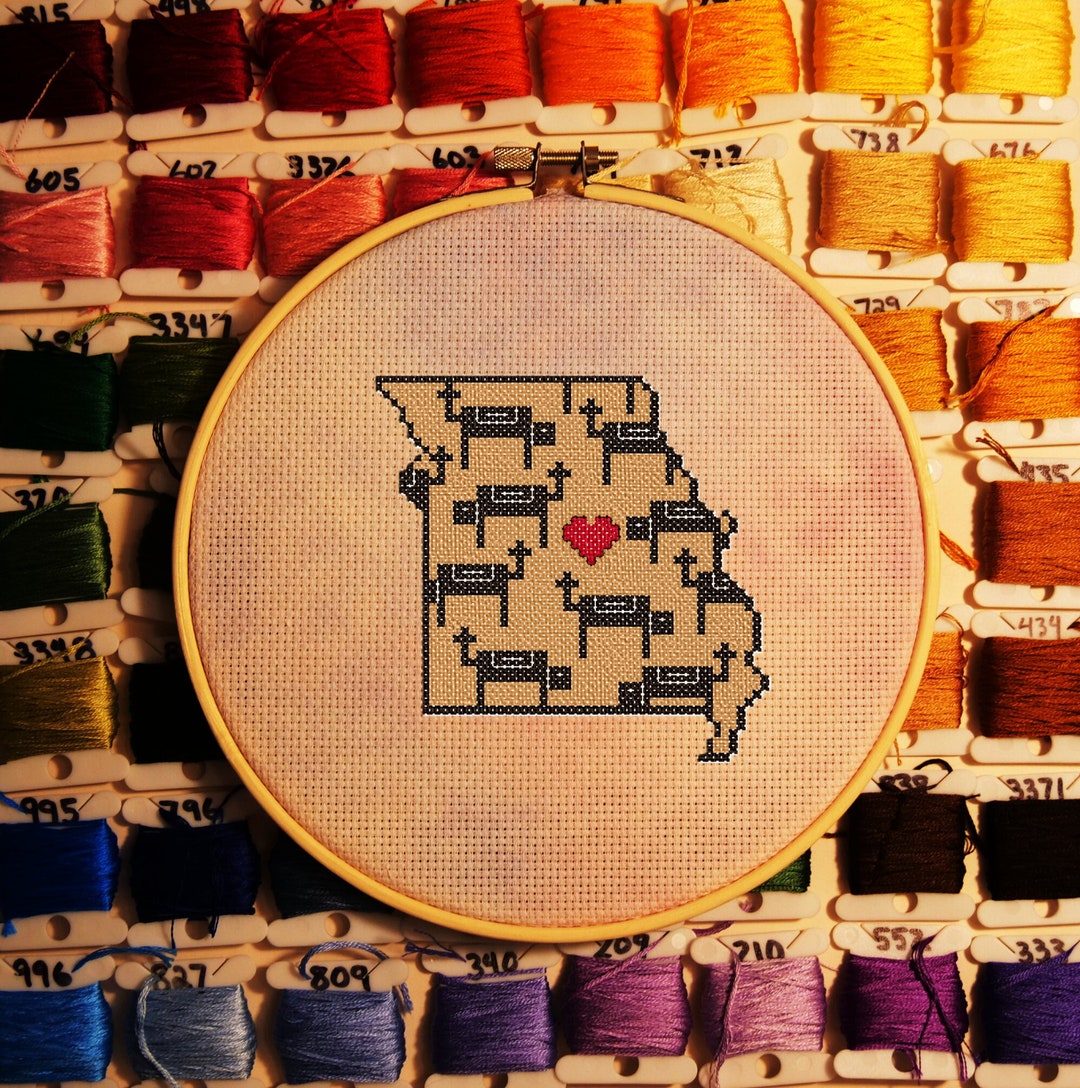 Smokin' Missouri: State Outline BBQ Cross-stitch Pattern - Etsy