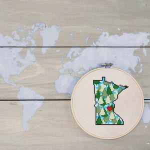 Downloadable PDF Cross-stitch Pattern of Minnesota Using - Etsy
