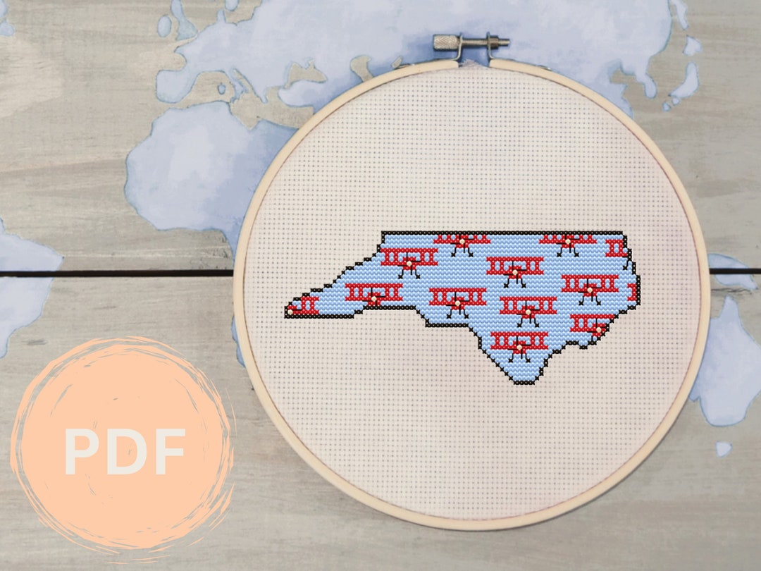 North Carolina Cross Stitch Pattern, Instant PDF Download, Airplane ...