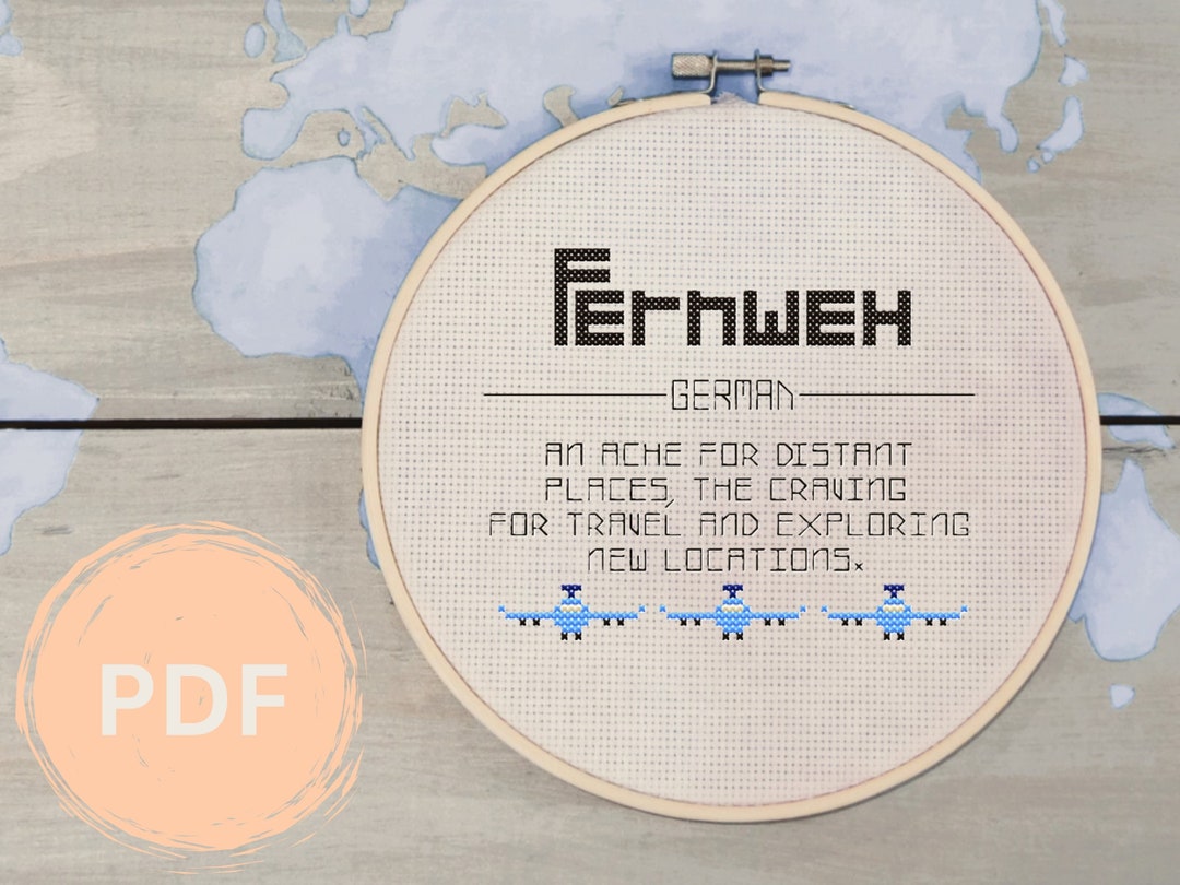 Fernweh Definition Cross-stitch Pattern | Instant Download | Ideal for ...