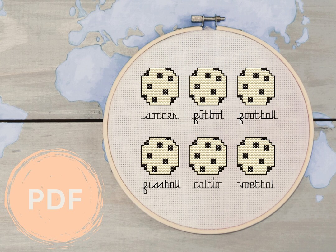 Soccer Cross Stitch Pattern, Football Cross Stitch Pattern, Instant PDF ...