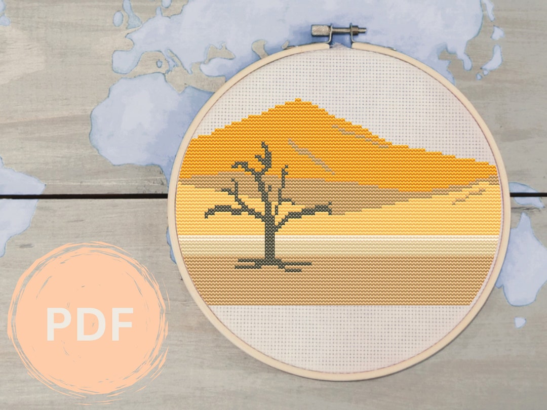 Namibia Cross Stitch Pattern, Desert Embroidery, Instant PDF Download ...