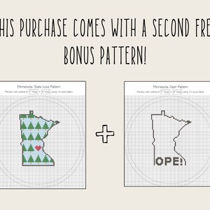 Downloadable PDF Cross-stitch Pattern of Minnesota Using 14-count ...